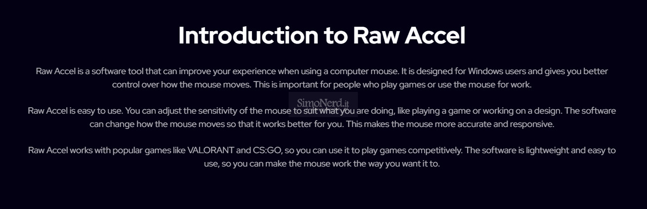 RAW ACCEL | SimoNerd.it