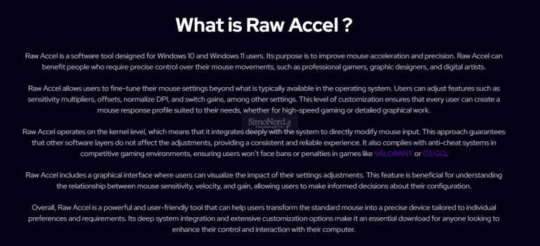 RAW ACCEL | SimoNerd.it