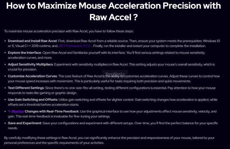 RAW ACCEL | SimoNerd.it